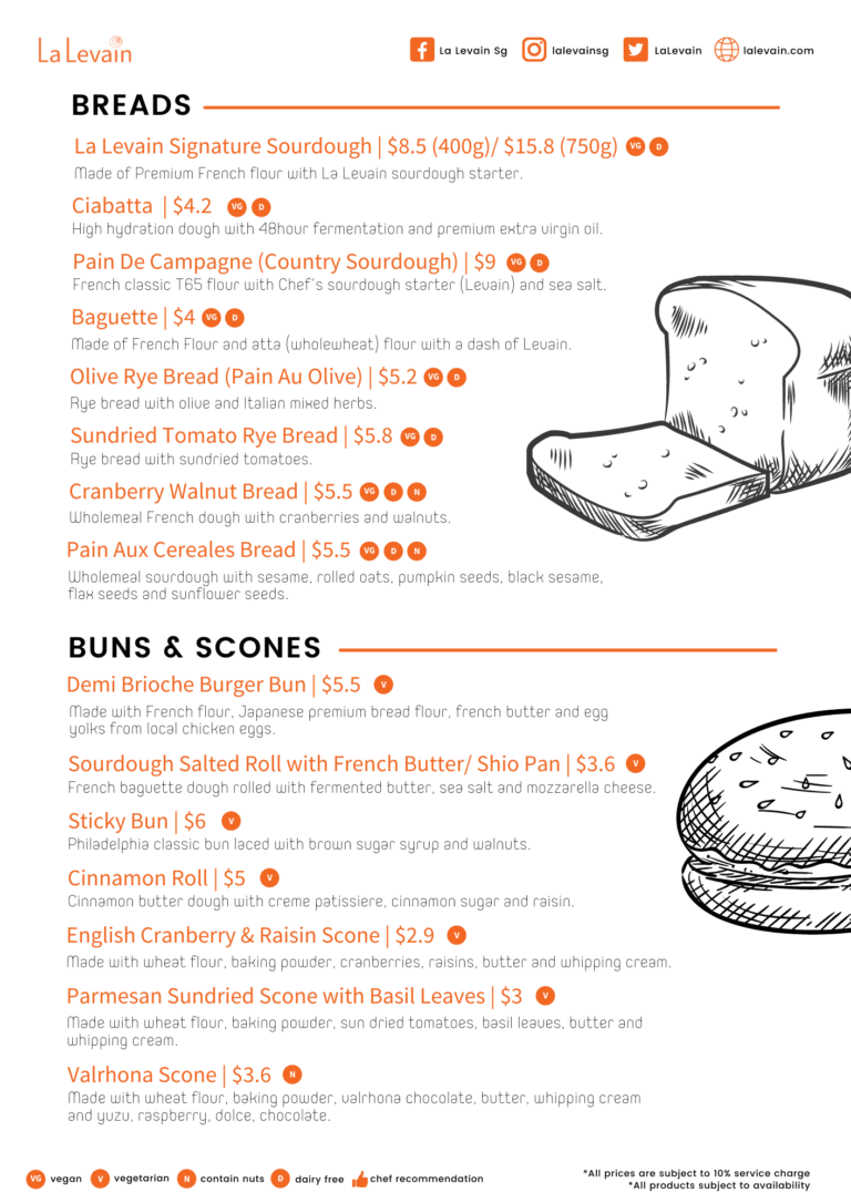 Menu - La Levain