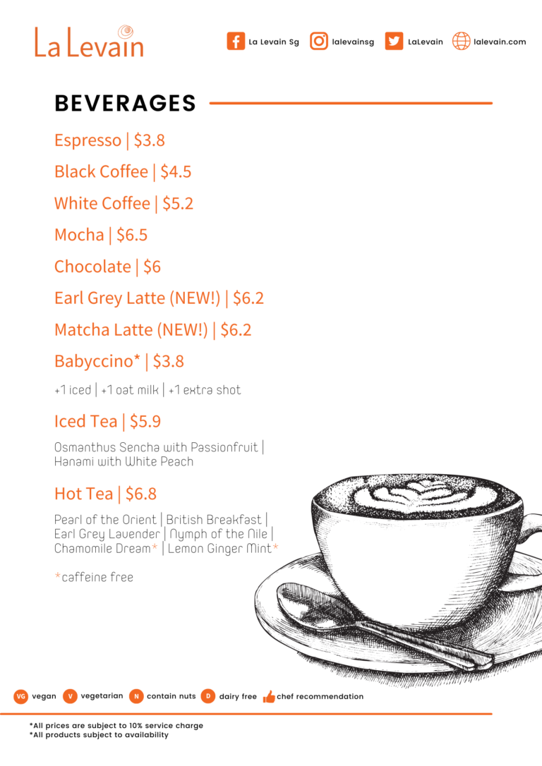 Menu - La Levain